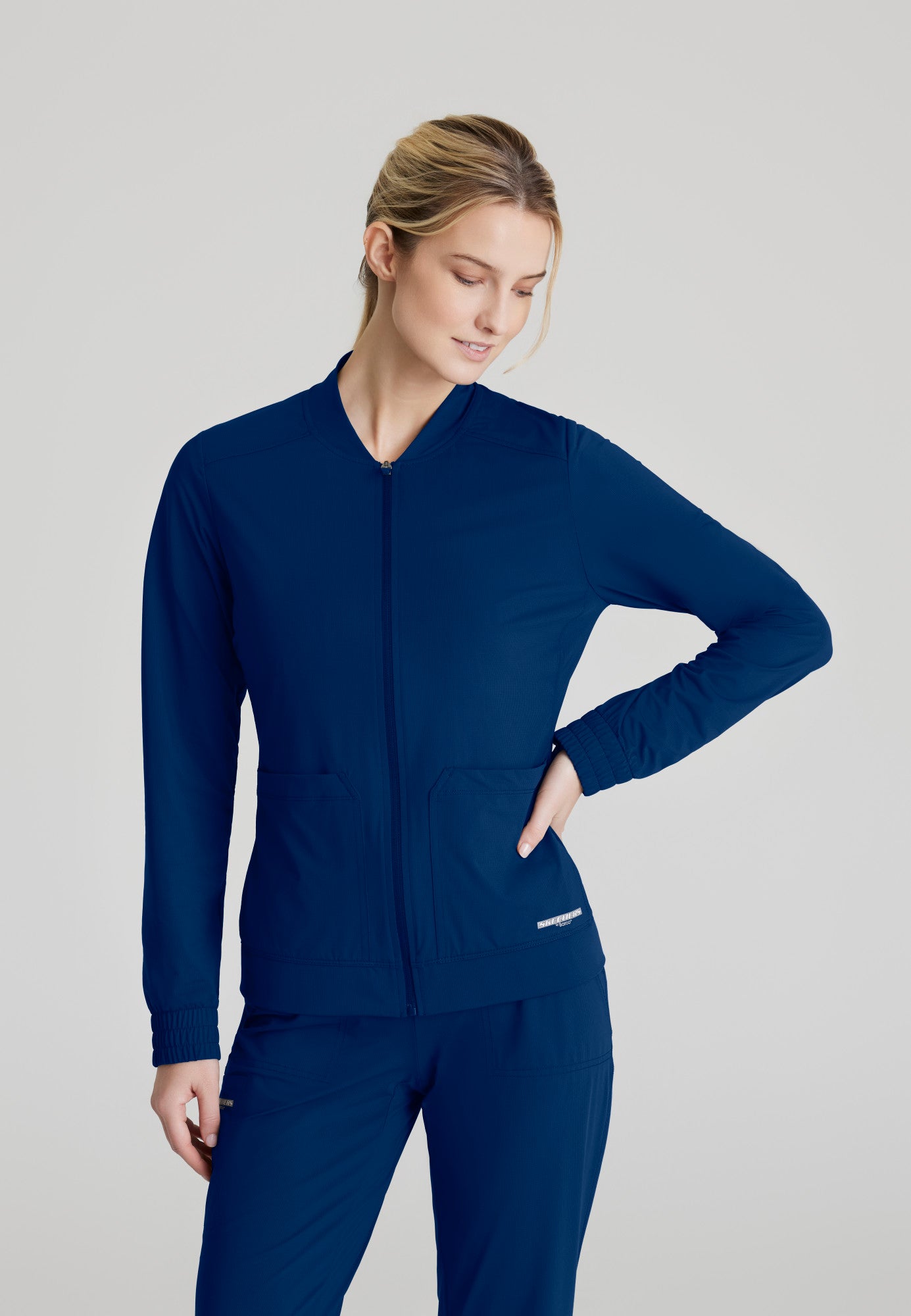 Contour Knit Warm-Up - Navy | Grey's Anatomy Scrubs