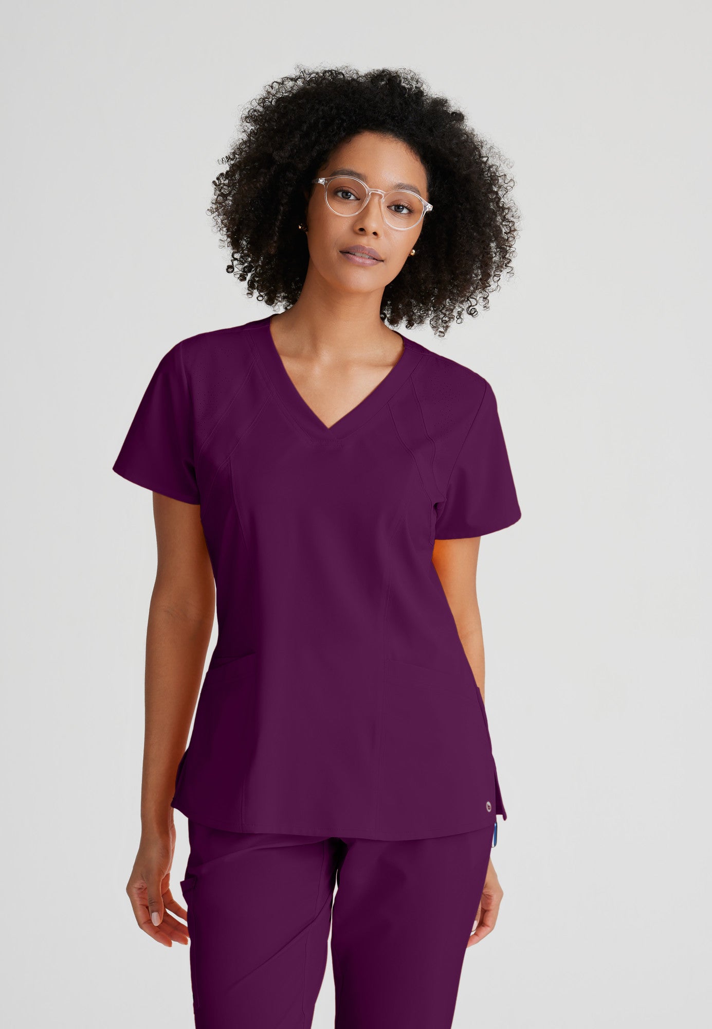 Racer Top - Wine | Grey's Anatomy Scrubs