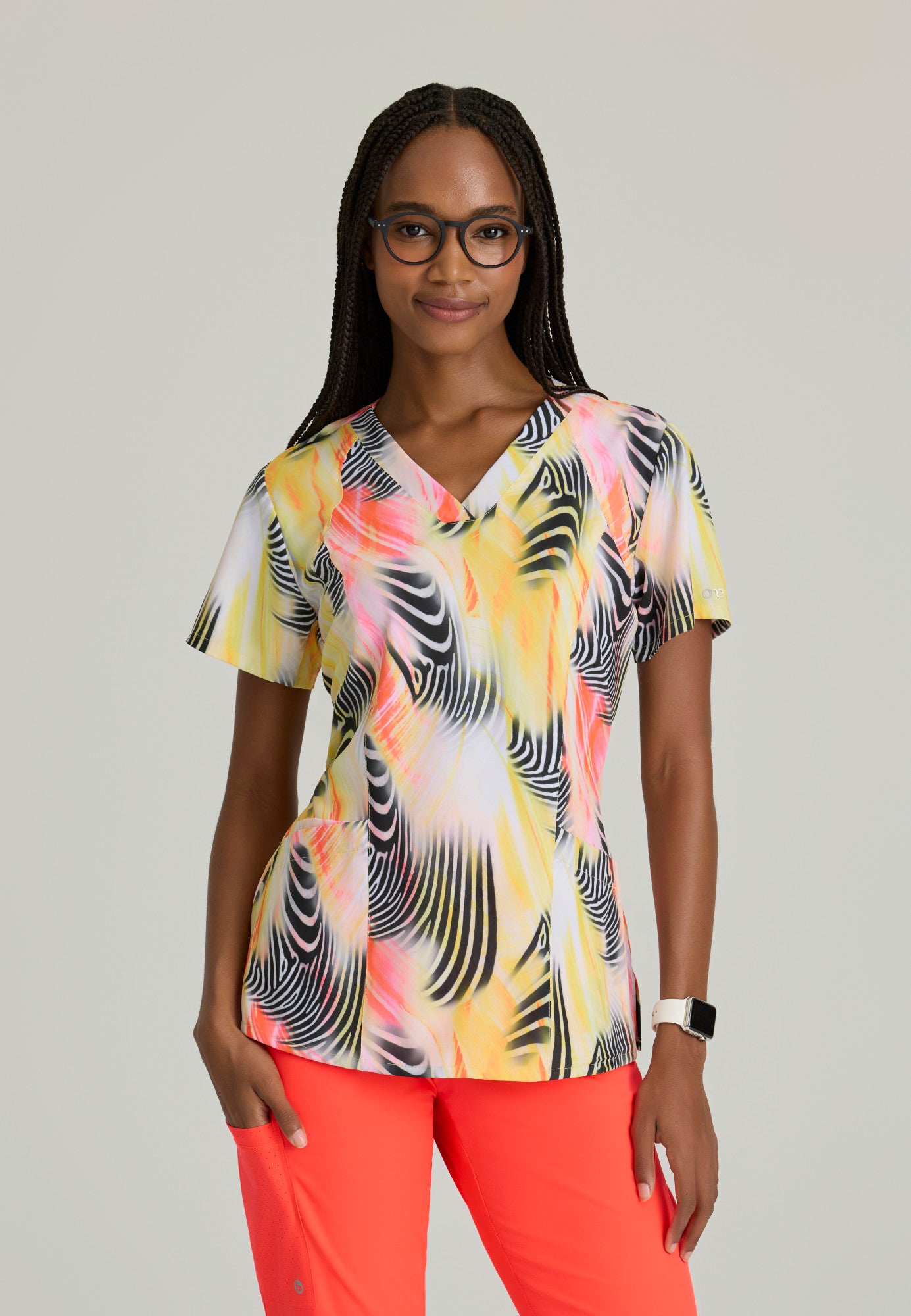 Thrive Print Top - Zebra Brilliance | Grey's Anatomy Scrubs