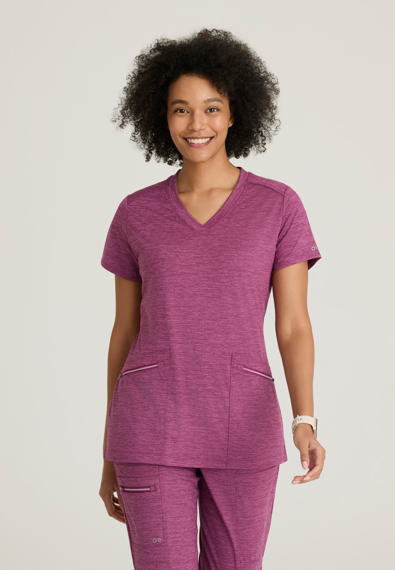Victory Top (heathered) - Dark Mauve Heather | Grey's Anatomy Scrubs