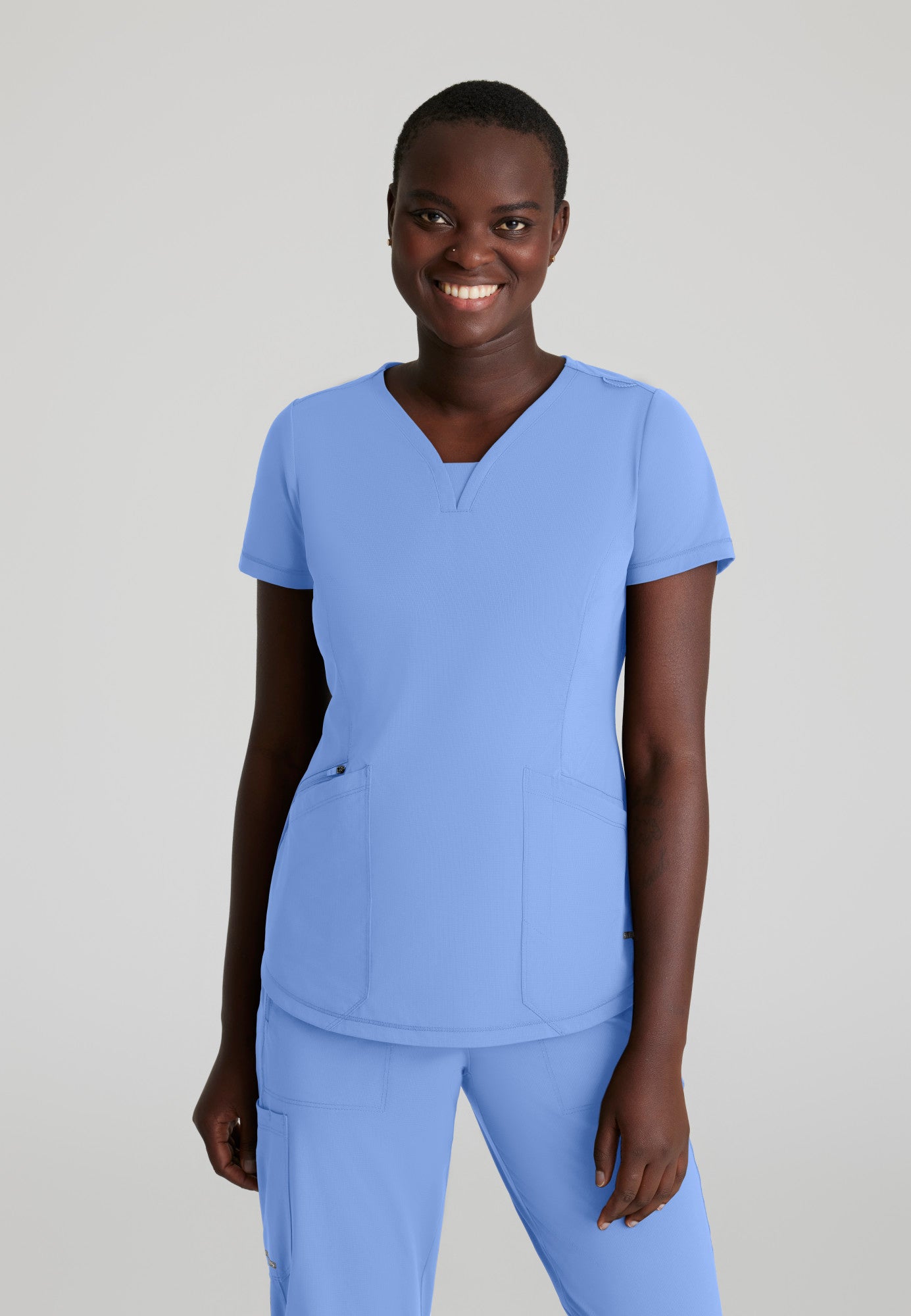 Serene Knit Top - Ciel Blue | Grey's Anatomy Scrubs